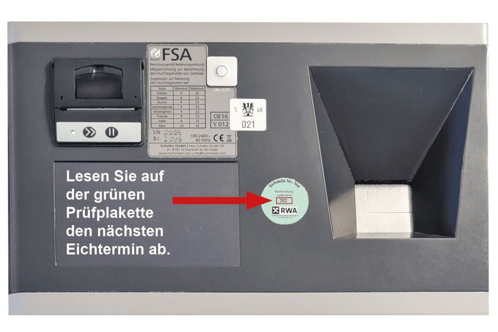recalibration FSA - Schaller measurement technology